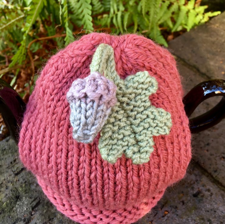 Small Oak Leaf Tea Cosy, One Cup Pink Acorn Tea... - Folksy
