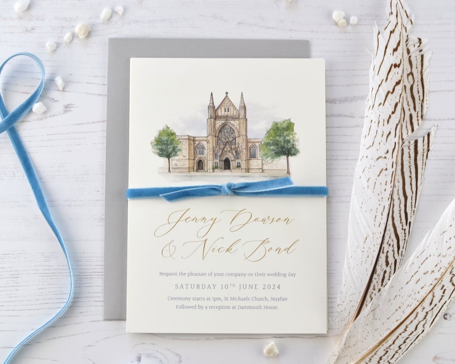 SAMPLE Watercolour Wedding Invitation Bundle, B... - Folksy