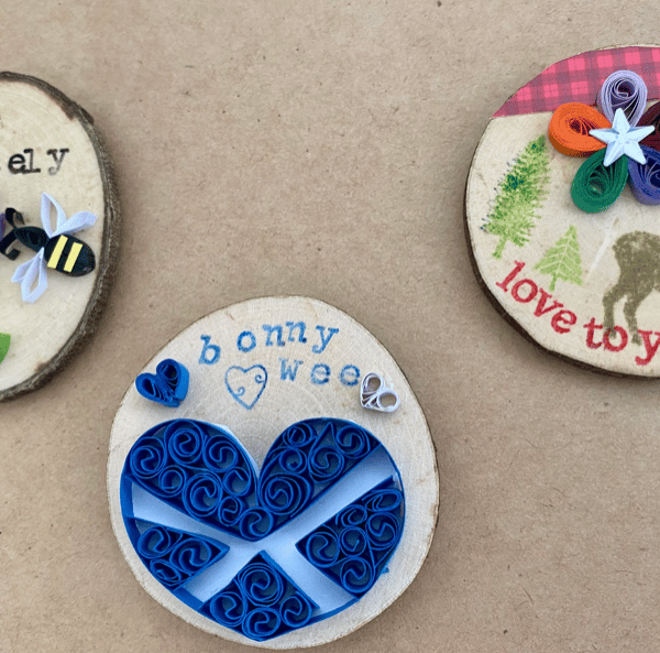 Set of 3 Quilling Magnets Scottish Theme - Folksy