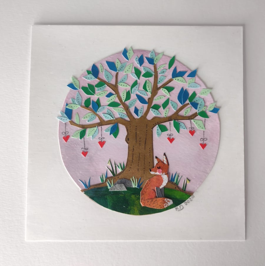 Fox and Tree Wall Art - Folksy