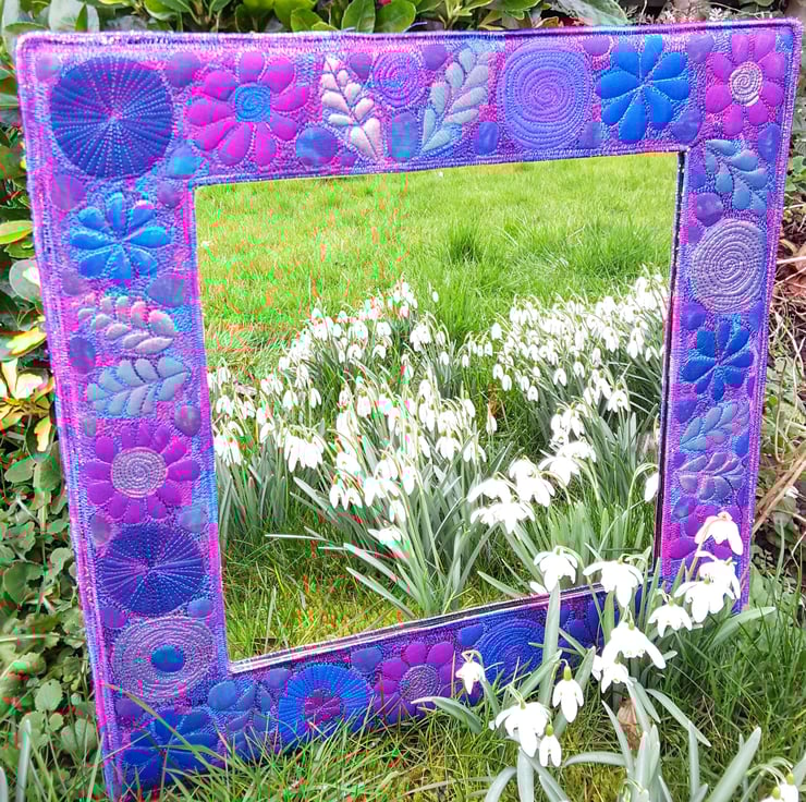 Textile Art Mirror Frame - Folksy