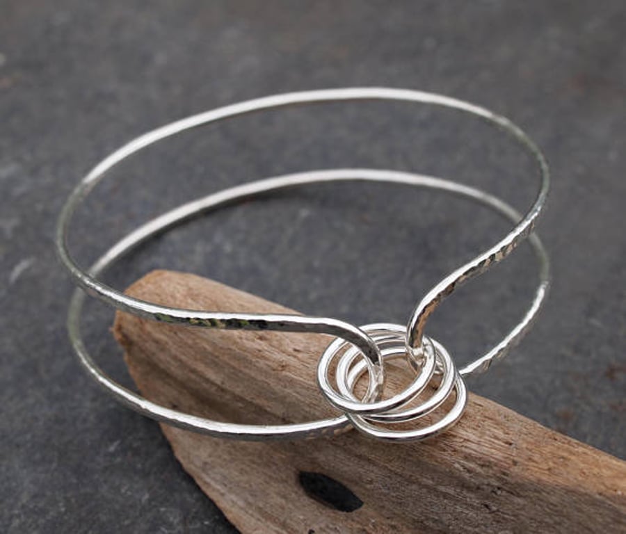 Silver bangle, spinner bangle - Folksy
