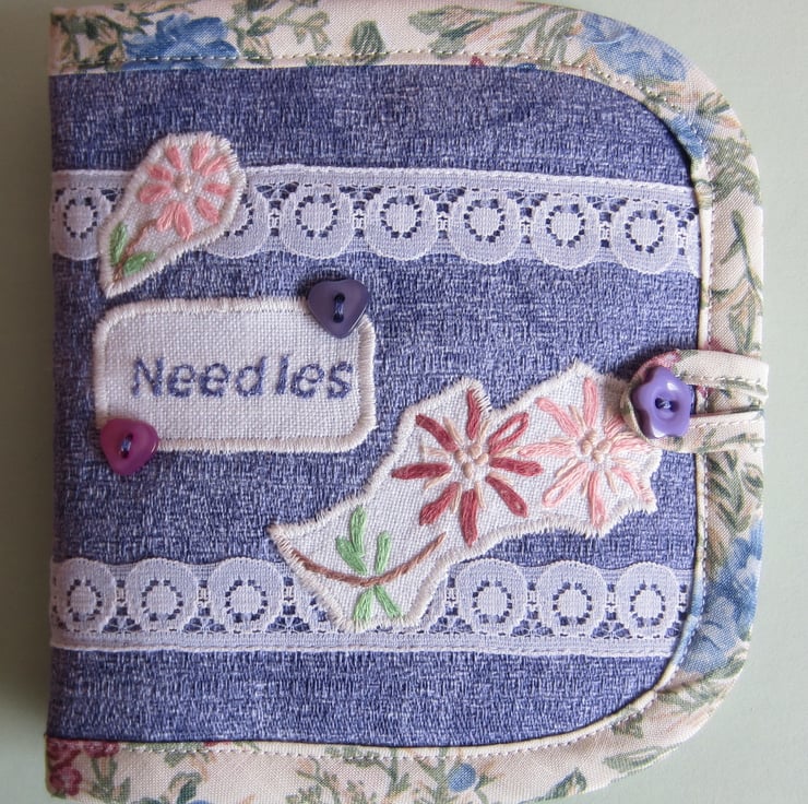Vintage Embroidered and Lace Needle Case - Folksy