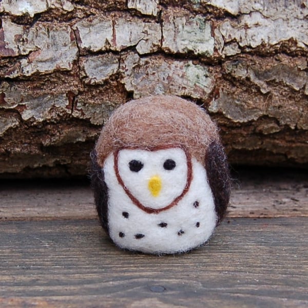 Needle felt owl free standing - wool owl 6 cms... - Folksy