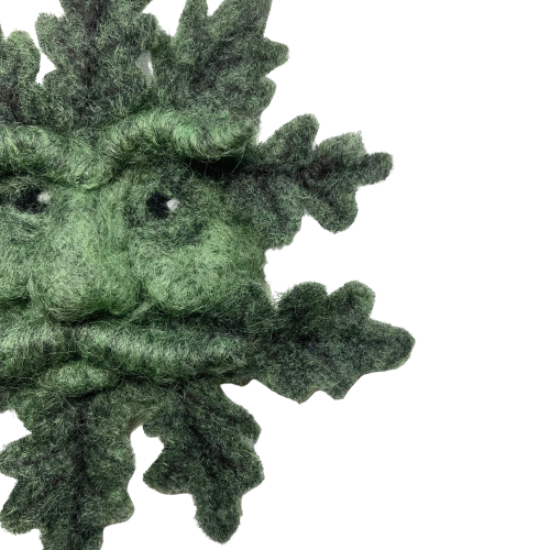 Mini green man wall plaque, needle felted wooll... - Folksy