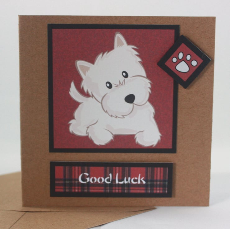 Pack of two Westie cards - Good Luck and Best W... - Folksy