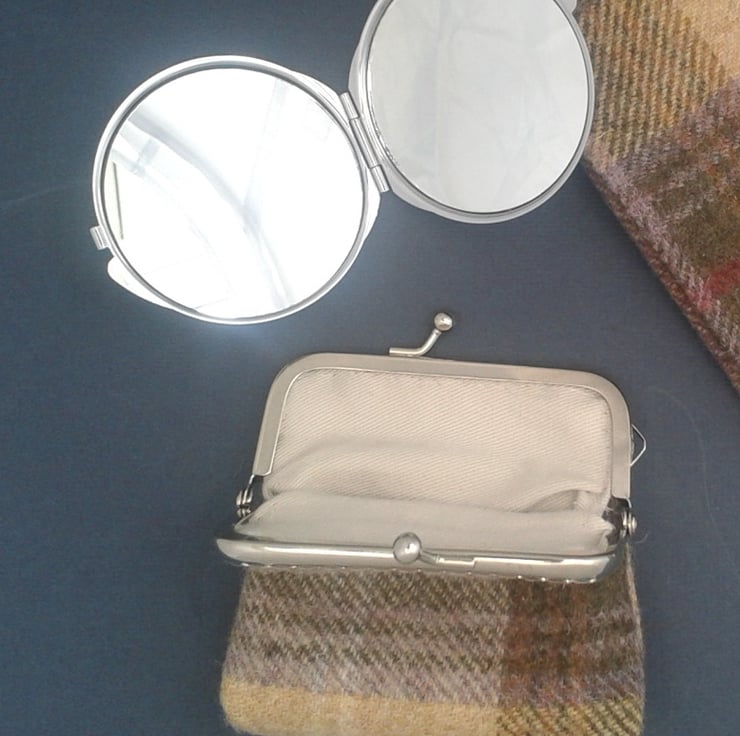 Tweed Handbag Gift Set (Notebook, Compact Mirro... - Folksy