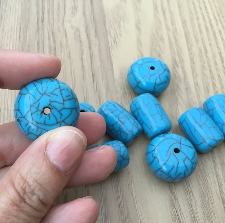 10 Large Statement Faux Turquoise Plastic Beads... - Folksy