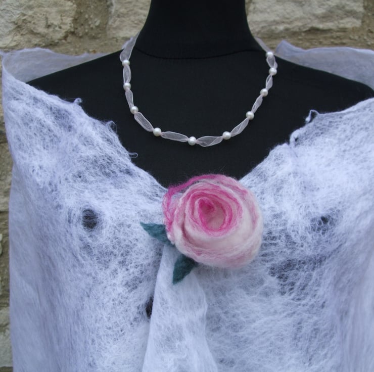 Cobweb felt wedding wrap - Folksy