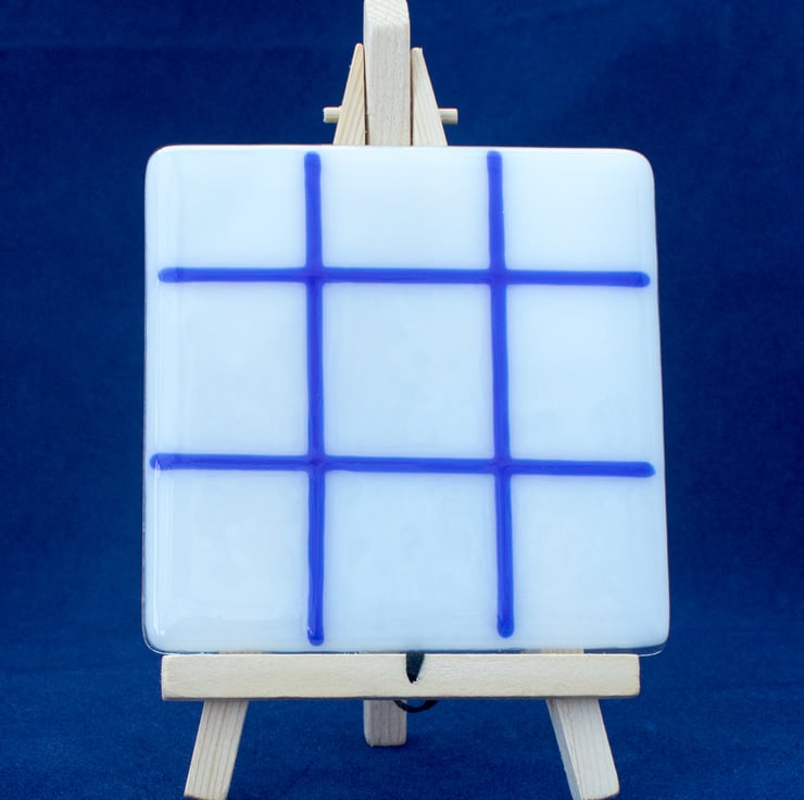 Tic Tac Toe - OXO Game in Fused Glass - Folksy