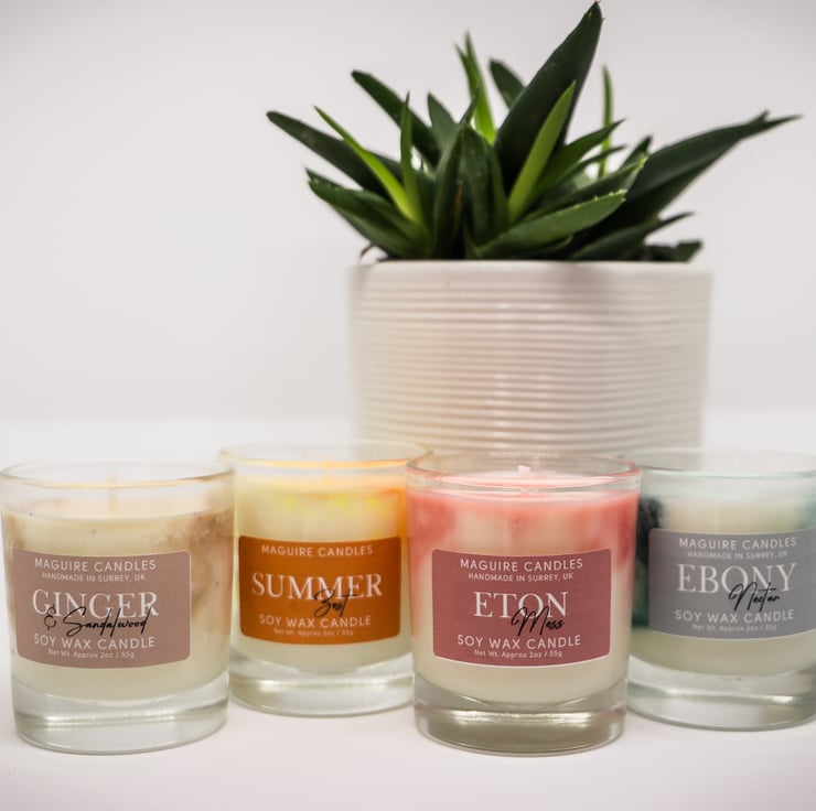 2x Maguire Jar Candles: Scented, Marbled Candle... - Folksy