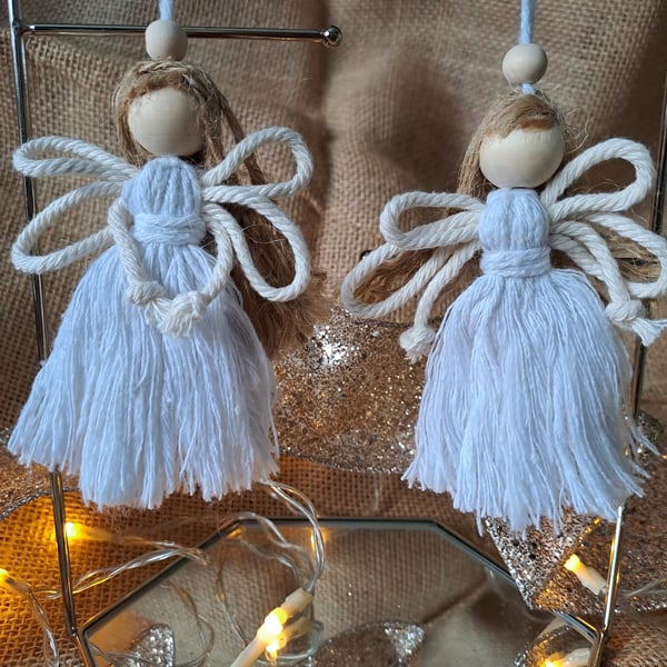 Christmas Angel Tree Decorations - Muriel (Pair) - Folksy