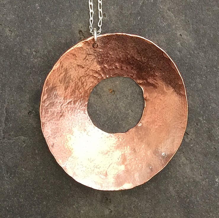 Hand Forged Copper Pendant - Folksy