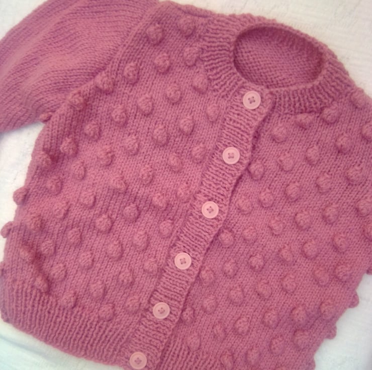 Cardigan with Bobble Design For Babies and Smal... - Folksy
