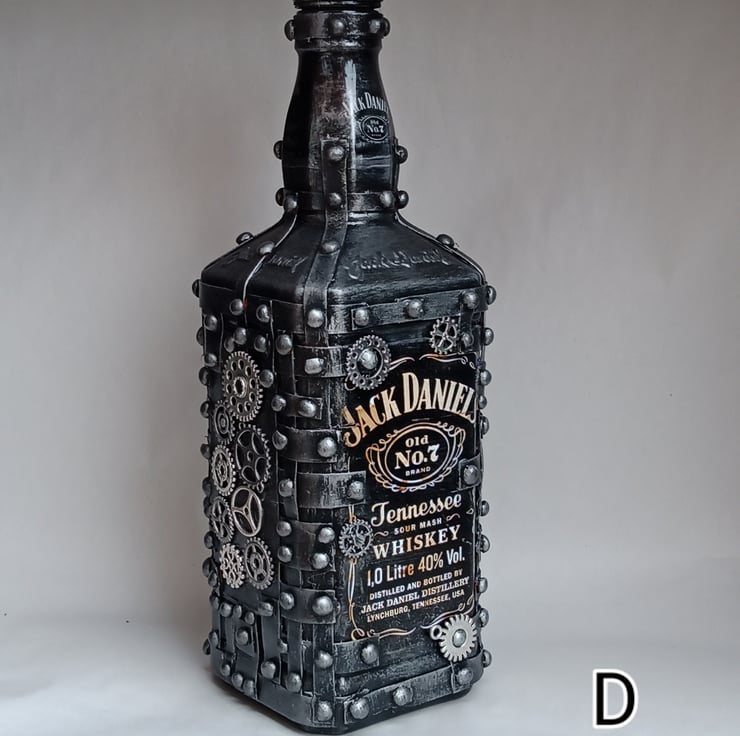 Jack Daniels Steampunk Bottle 1L Silver Pewter - Folksy