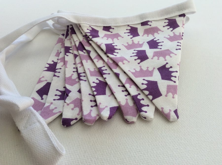 Purple Princess Crown Bunting, Lilac & Purp... - Folksy