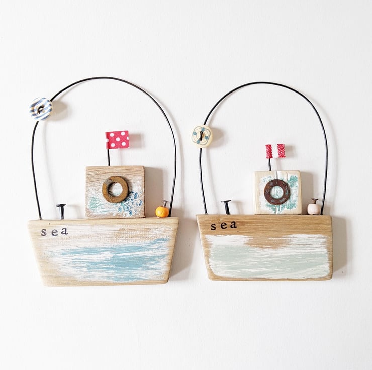 Rustic Wooden Boat Hanging - Folksy
