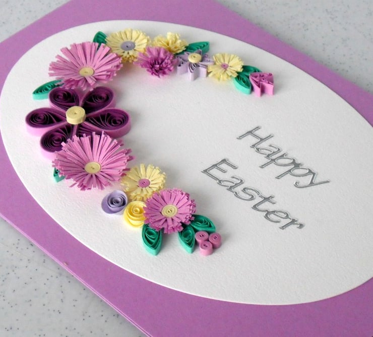 Quilled Easter greeting card, with paper quilli... - Folksy