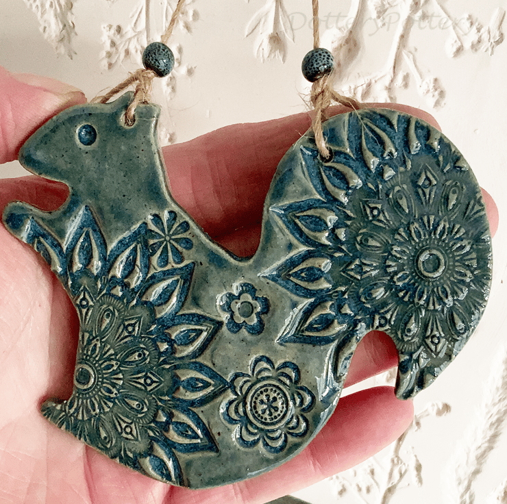 Ceramic squirrel decoration Pottery squirrel wo... - Folksy