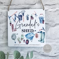 Grandad's Shed metal shed sign, Workshop sign, ... - Folksy