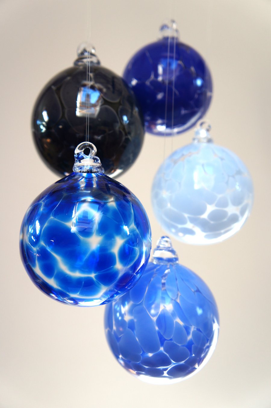 Cornflower Blue Handmade Glass Christmas Bauble... - Folksy