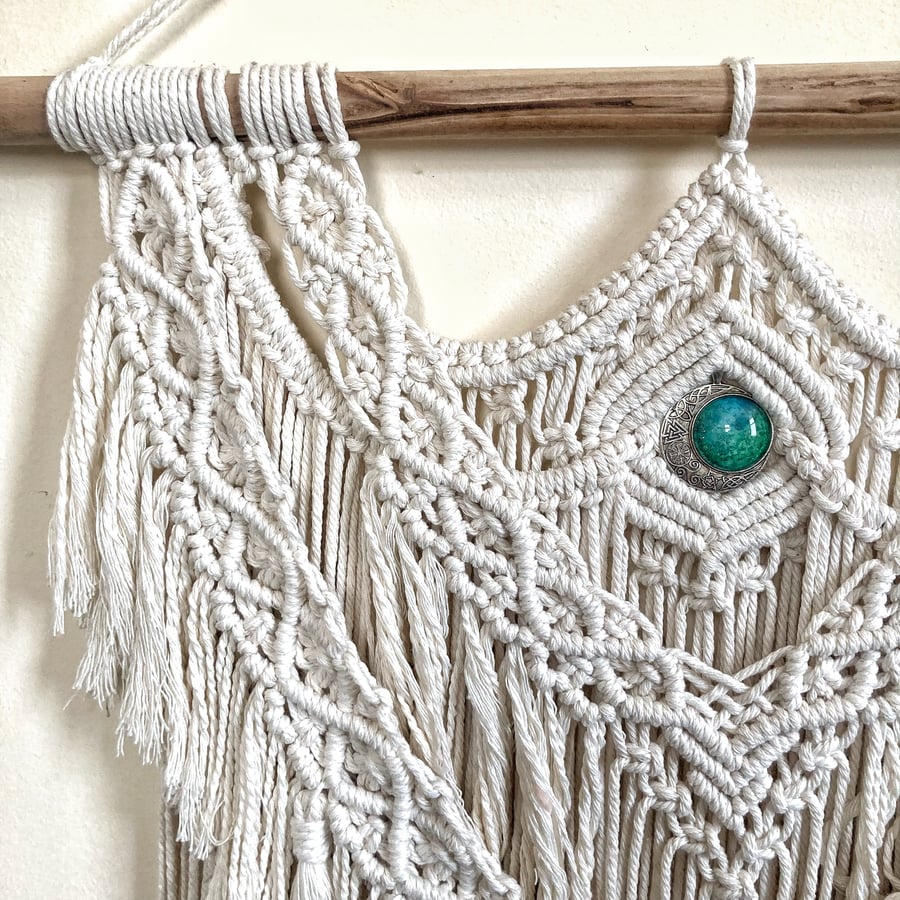 Boho Macrame Wall Hanging, Celtic Celestial Moo... - Folksy