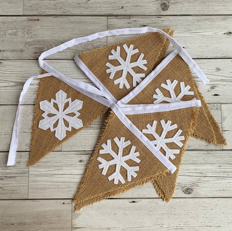 SALE - Snowflakes Christmas Bunting - Folksy