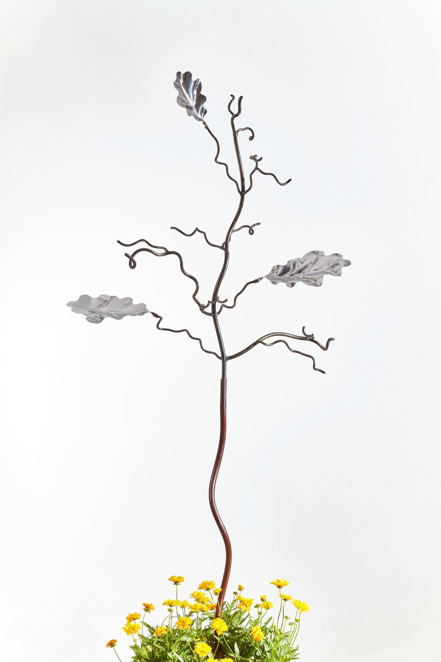 Stainless Steel 3 Leaf Oak Bird Feeder Tree - Folksy