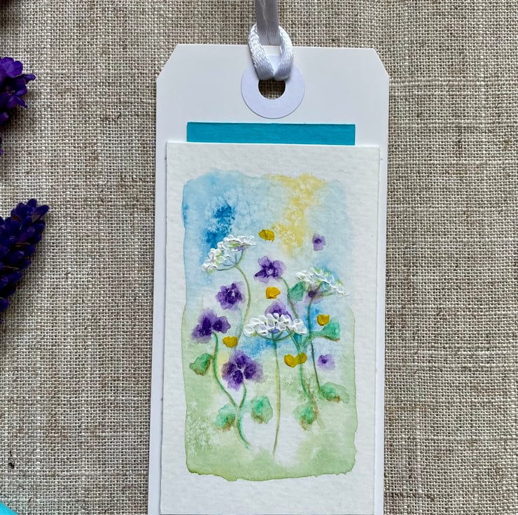Pair of Hand painted, floral gift tags, summer ... - Folksy