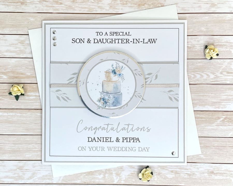 Handmade Personalised 3-Tier Cake Wedding Card,... - Folksy