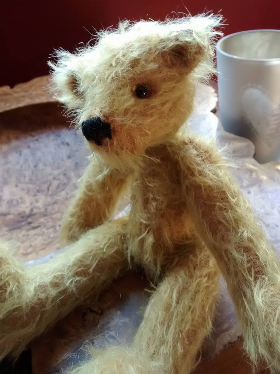8" Mohair Handmade Traditional Teddy Bear - Folksy