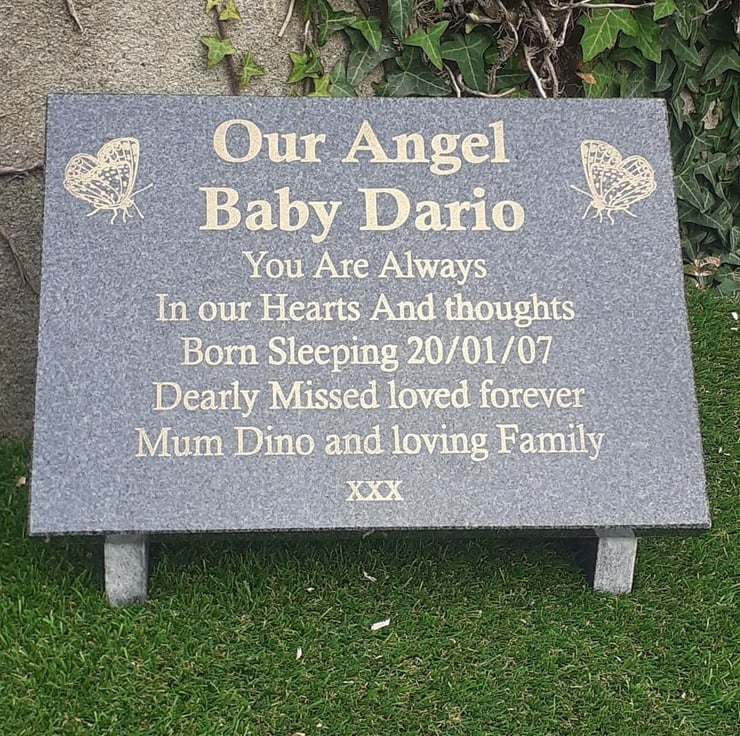 Large Engraved Dark Grey Granite Memorial Plaqu... - Folksy