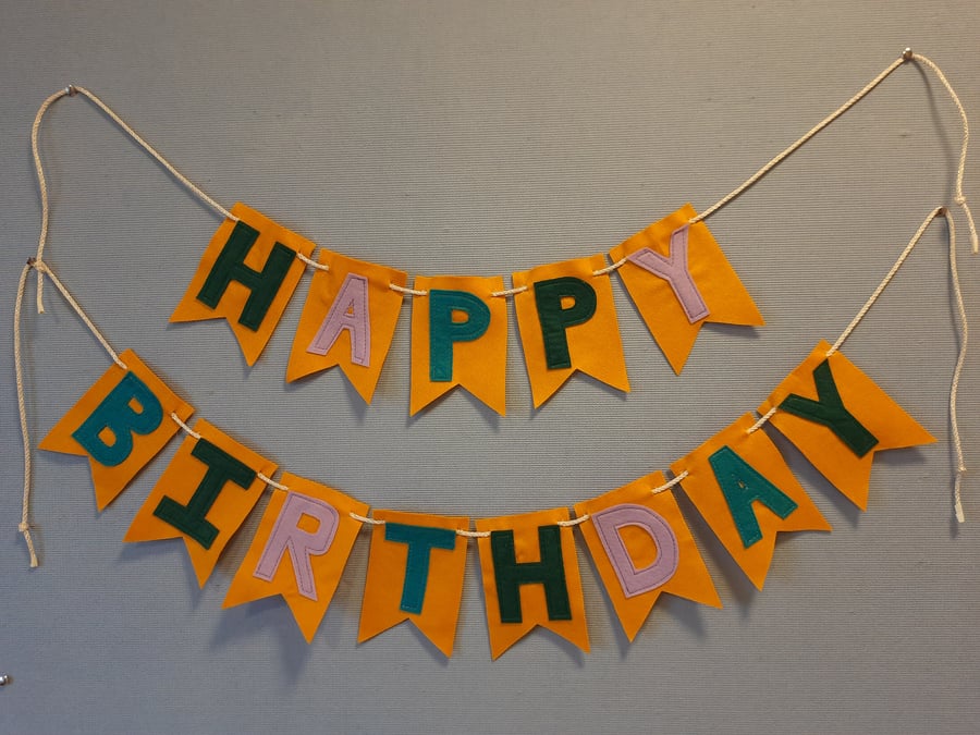 Handmade Resusble Happy Birthday Bunting - Folksy