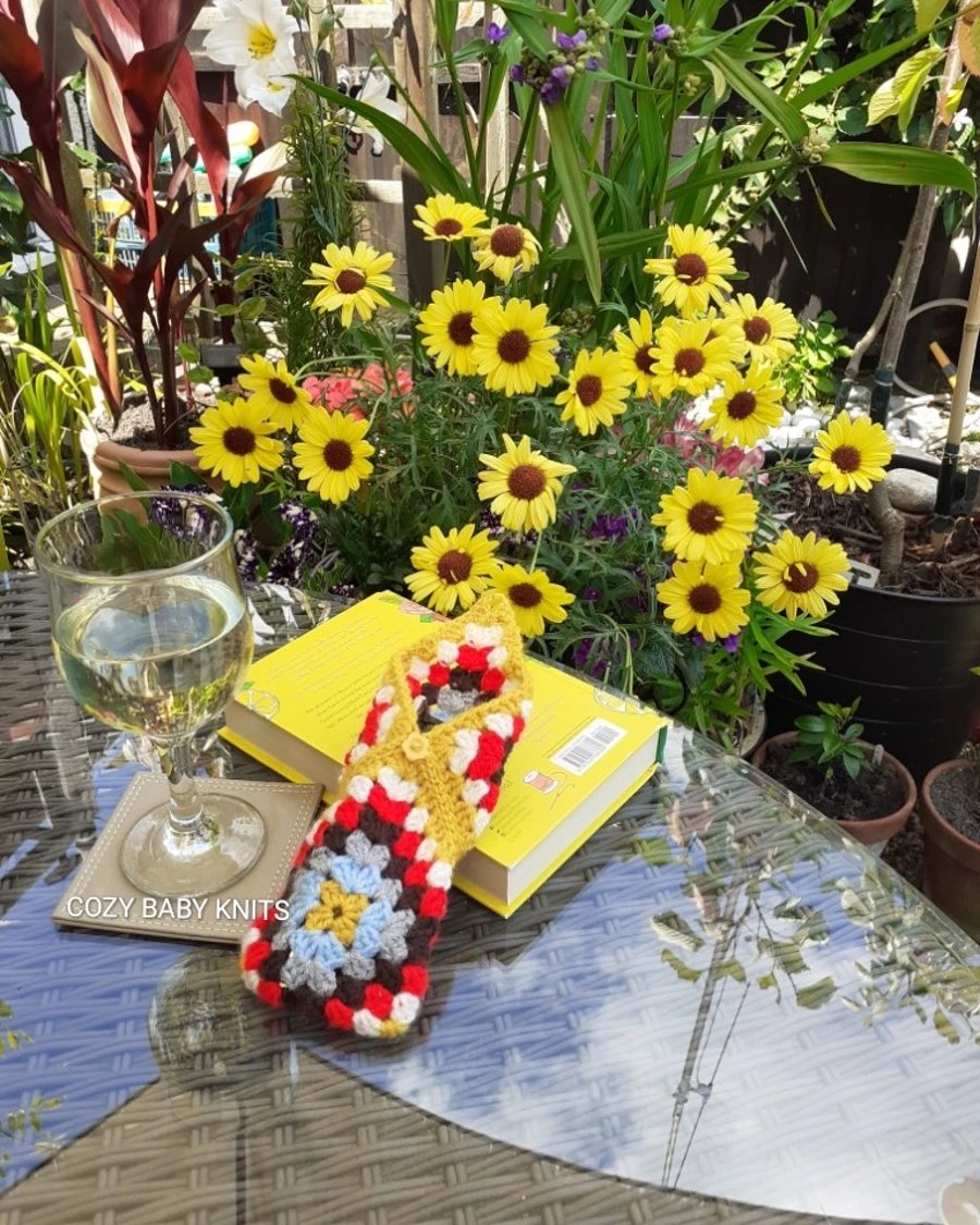 CROCHET GLASS CASE MADE WITH GRANNY SQUARES - Folksy