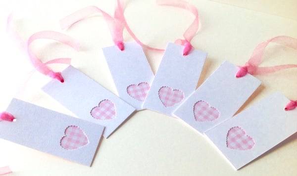 Pastel Gingham Gift Tags Set of Six - Folksy