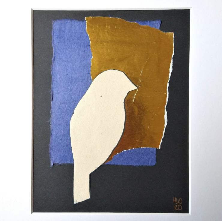 Small Bird Paper Collage - Folksy