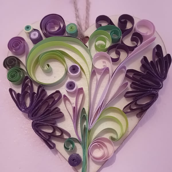 Wooden Heart with Quilled Art, a beautiful gift... - Folksy