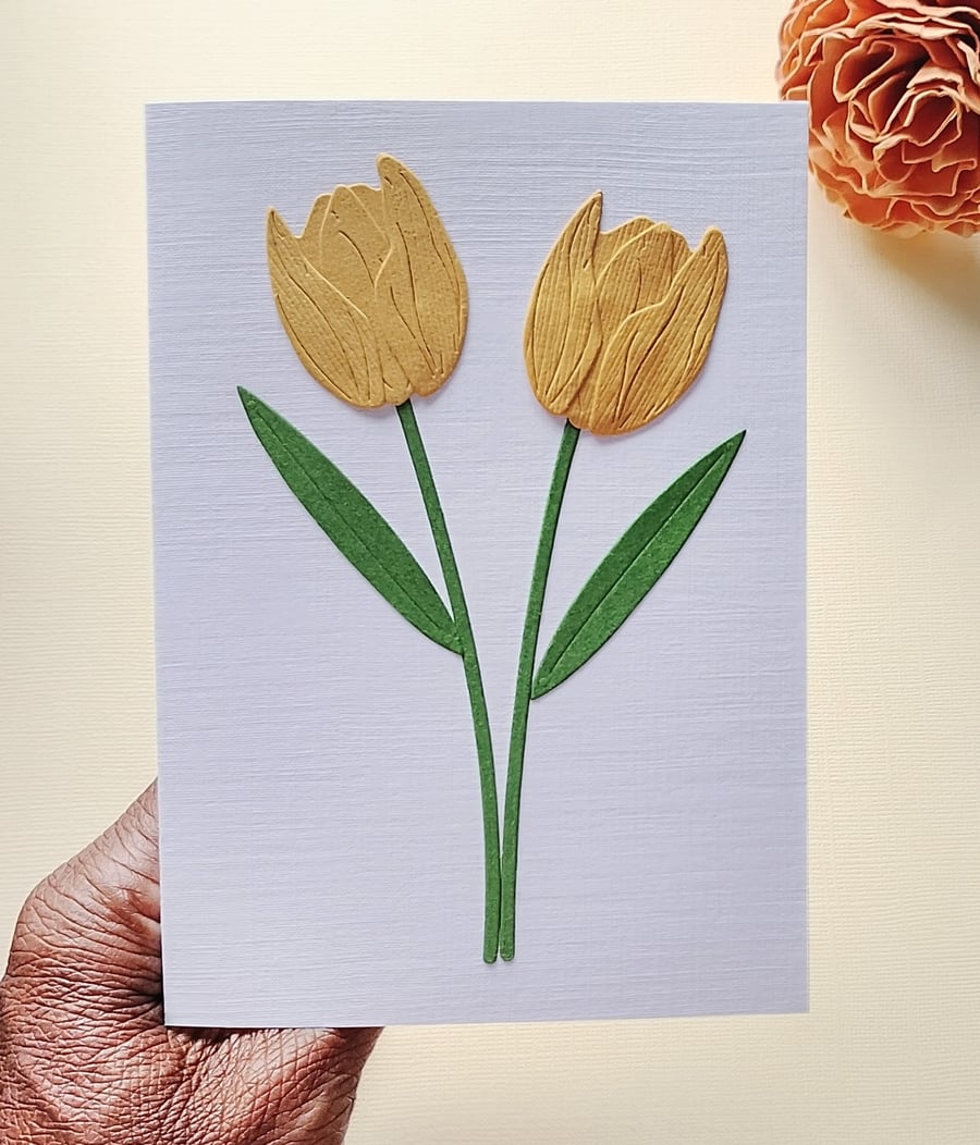 Golden Yellow Paper Tulip - Flower Shop Moments... - Folksy