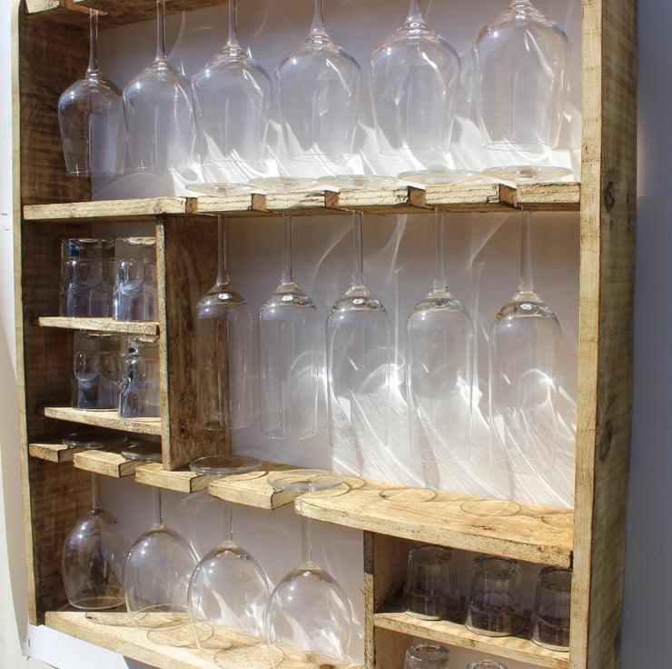 Wine & spirit glass storage rack - Folksy