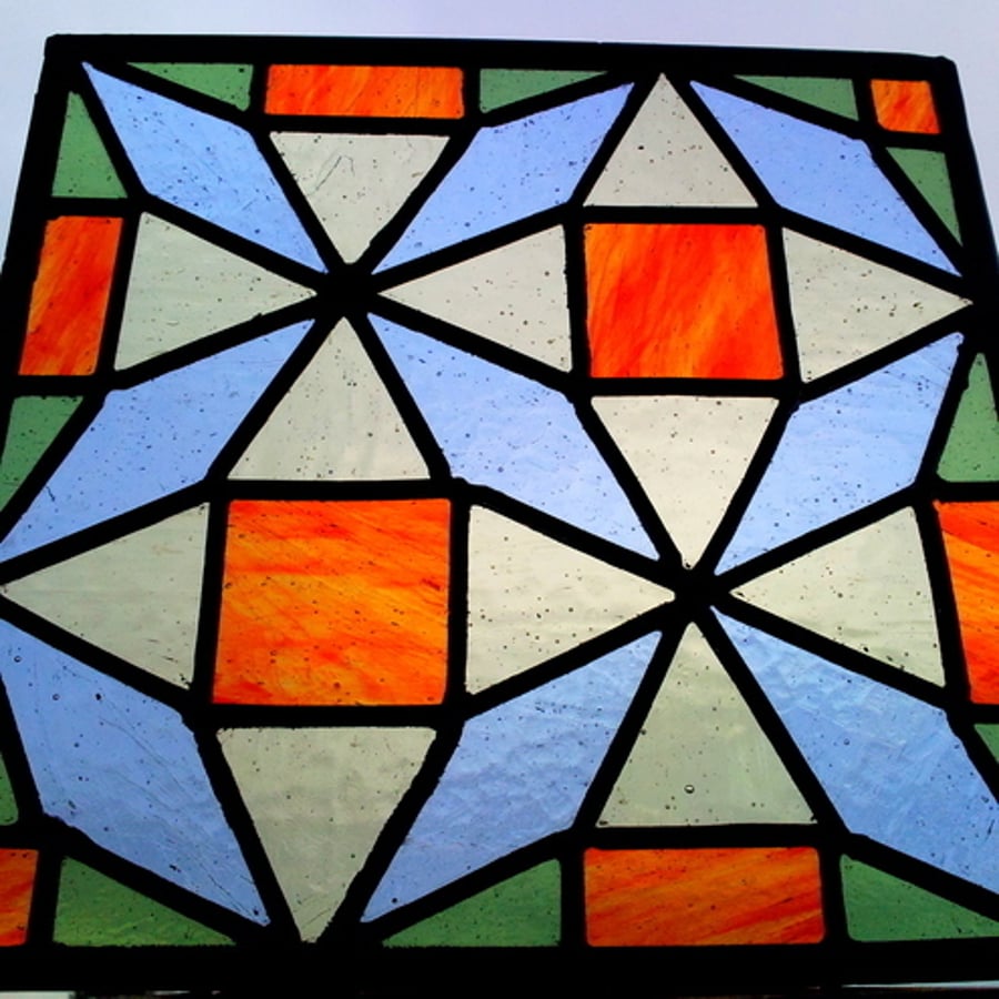 Moroccan Stained Glass Panel - Folksy