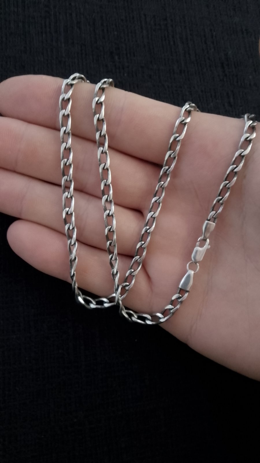 Handcrafted 4.5mm Sterling Silver Curb Chain - Folksy