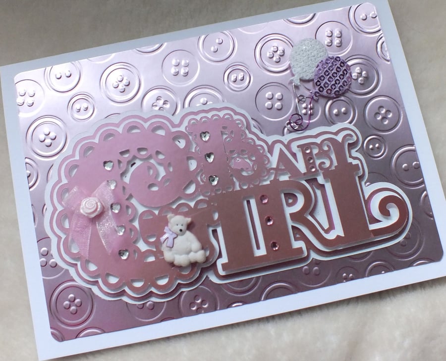 Luxury Handmade Baby Girl Word Card - Folksy