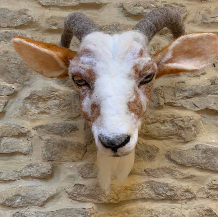 Handmade Faux Taxidermy Goats Head - Folksy