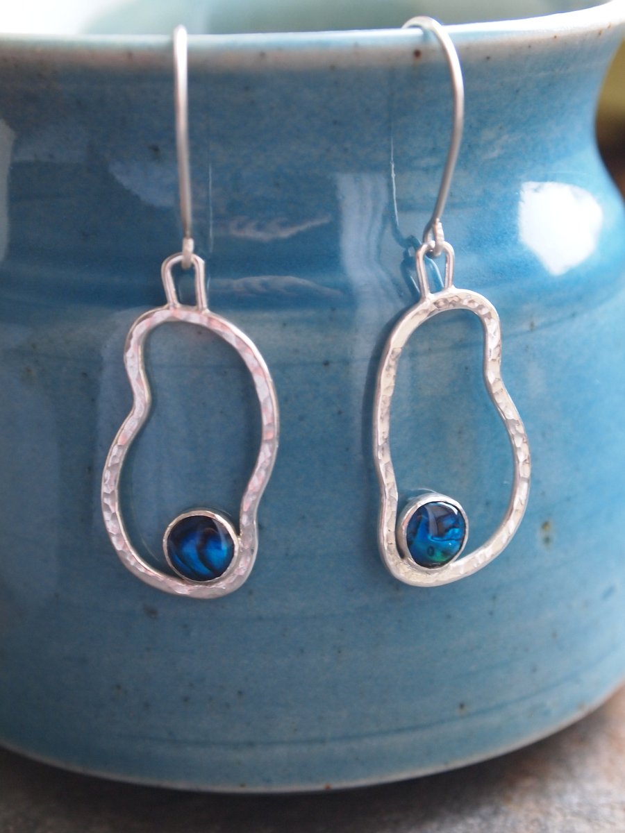 SALE ITEM - Hammered Sterling Silver and Paua S... - Folksy SALE ITEM - Hammered Sterling Silver and Paua S... - Folksy