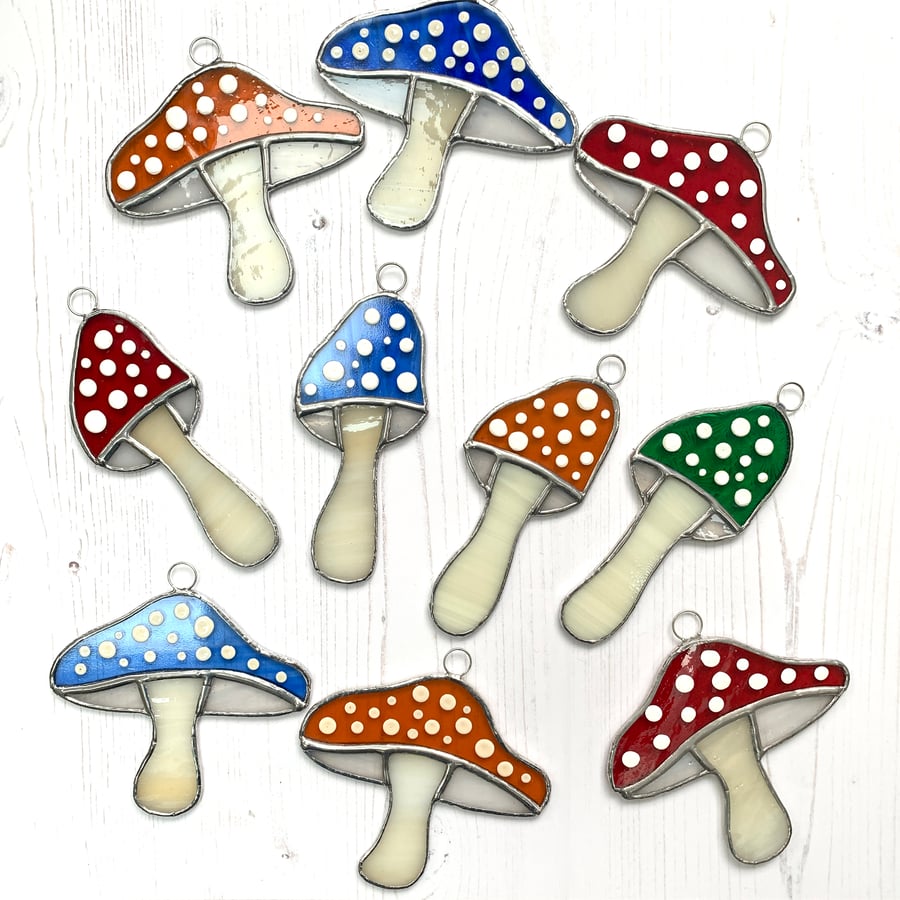 Stained Glass Toadstool Suncatcher - Handmade W... - Folksy