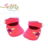 Embroidered Pink Shoes - Folksy