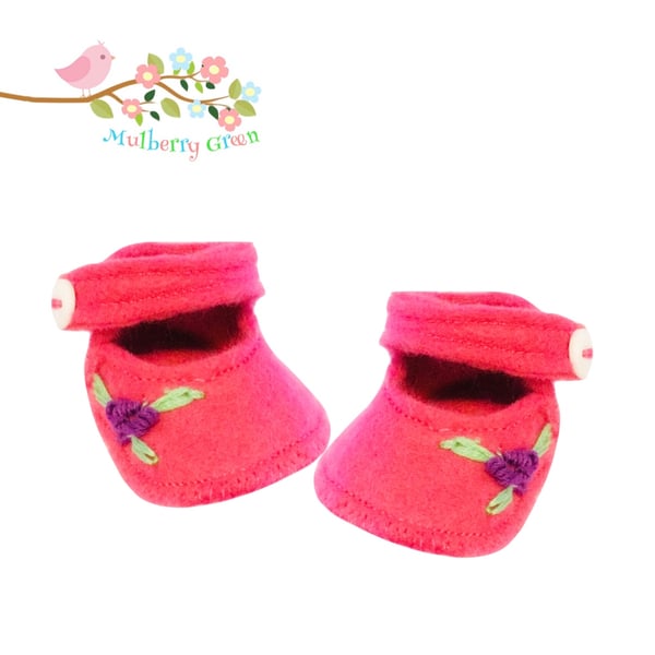 Embroidered Pink Shoes - Folksy