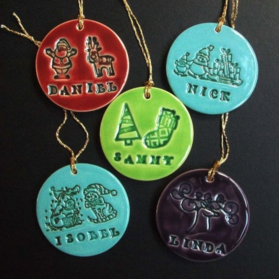 cute personalised tree decoration - Folksy