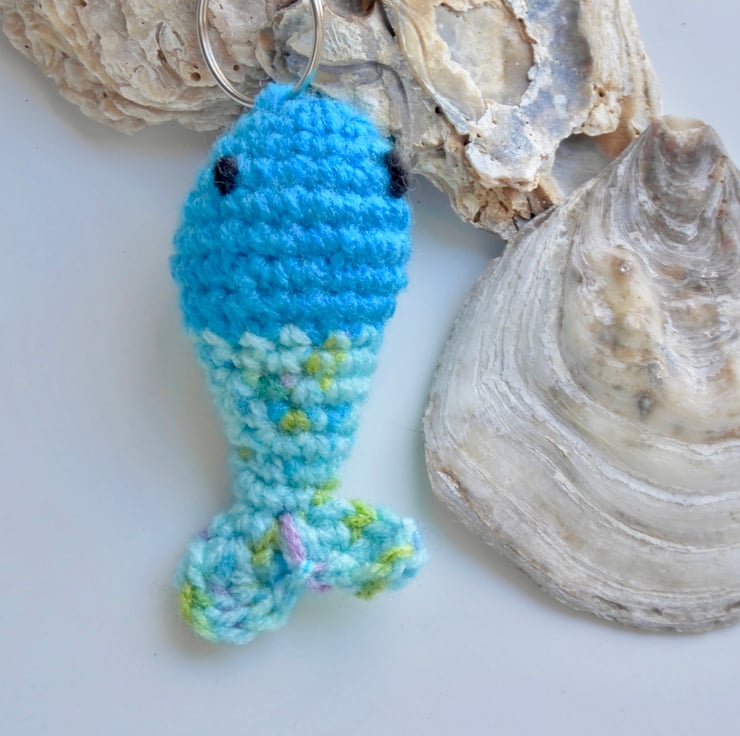 Fish keyring, crochet fish, crochet keyring - Folksy