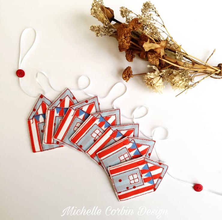Beach Hut Bunting - Folksy
